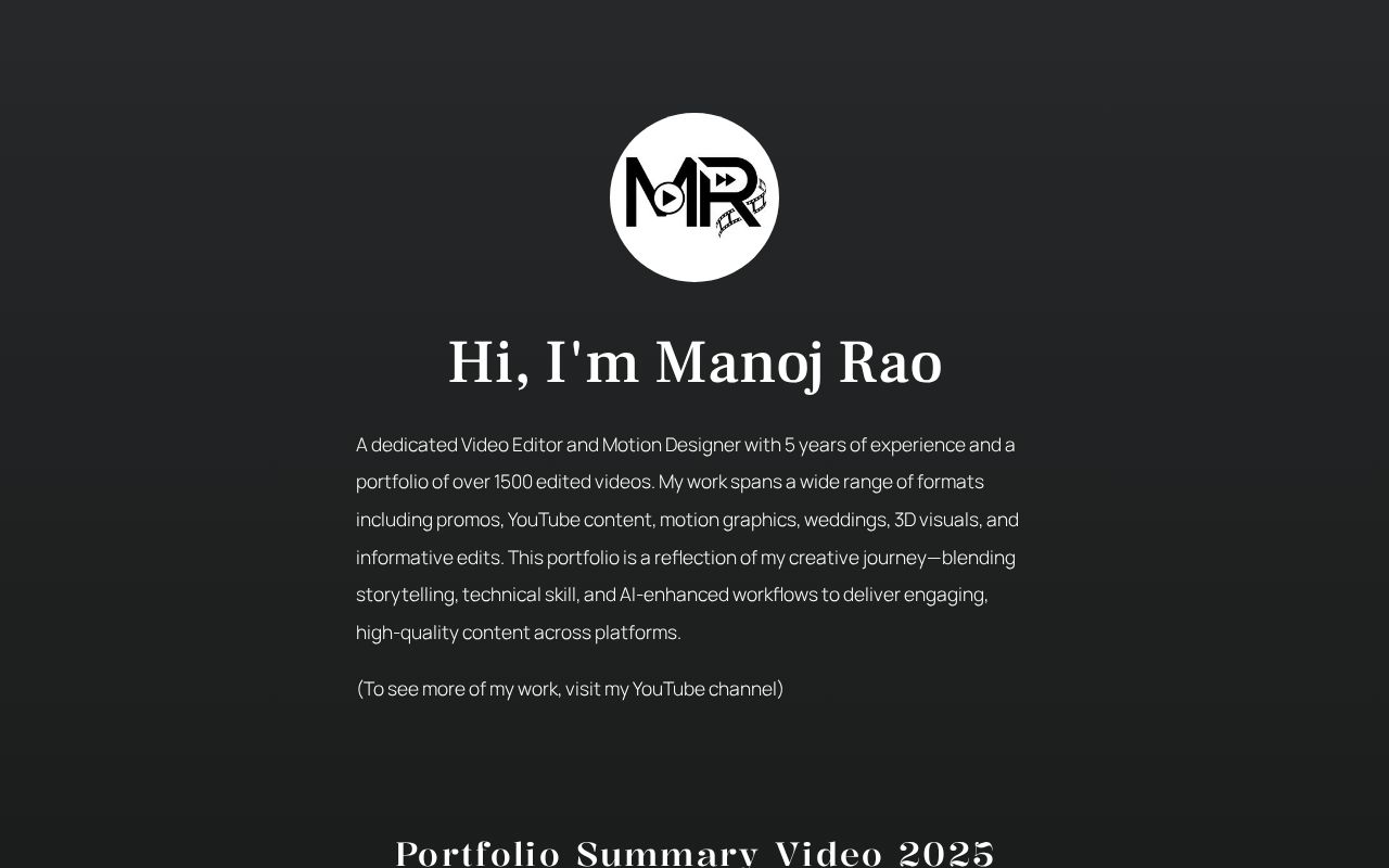 Manoj Rao Portfolio Website